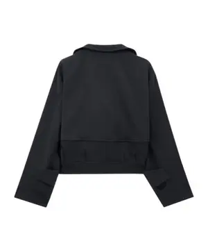 Giorgio Armani Cropped Caban In Stretch Virgin Wool With Shawl Collar