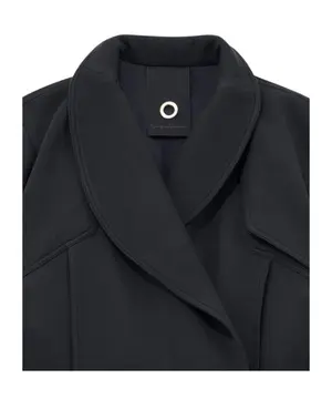 Giorgio Armani Cropped Caban In Stretch Virgin Wool With Shawl Collar