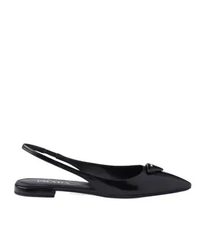 Prada Slingback Logo Flat Pumps