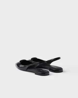 Prada Slingback Logo Flat Pumps