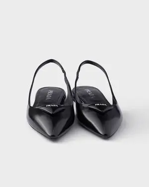 Prada Slingback Logo Flat Pumps
