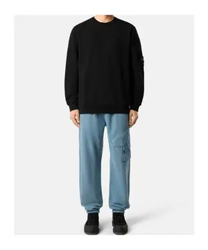 Stone Island Crewneck Sweatshirt With Detachable Logo Patch - Black