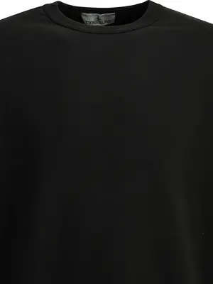 Stone Island Crewneck Sweatshirt With Detachable Logo Patch - Black