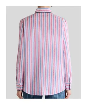 Etro Cotton Jacquard Shirt With Fil Coupé Stripe Motif - Pink