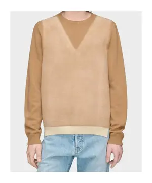 MAISON MARGIELA Fused Knit Wool Crewneck Sweater