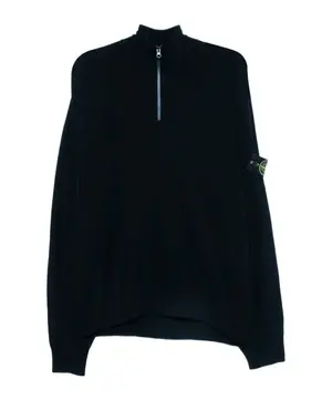 Stone Island Long-sleeve Zip-up Knit Top - Blue