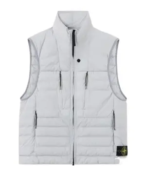Stone Island Down Vestwithanti-drop Finish