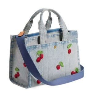 COACH Cargo Tote Bag 26 With Cherry Embroidery