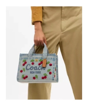 COACH Cargo Tote Bag 26 With Cherry Embroidery