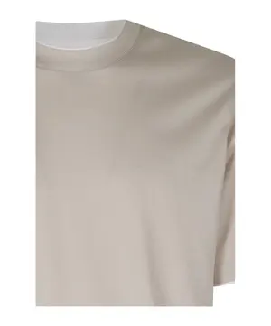 Eleventy Layered-effect Short-sleeve T-shirt - White Sand