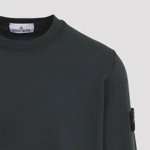 Stone Island Crewneck Sweatshirt With Logo Patch - Green