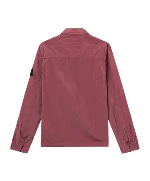 Stone Island Regular-fit Zip-up Overshirt With Chest Pocket - Geranium
