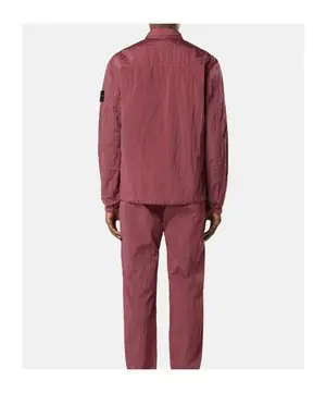 Stone Island Regular-fit Zip-up Overshirt With Chest Pocket - Geranium