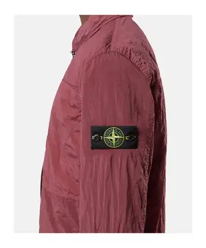 Stone Island Regular-fit Zip-up Overshirt With Chest Pocket - Geranium
