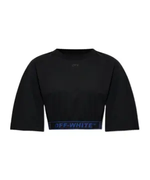 Off-White Cropped T-shirt - Black