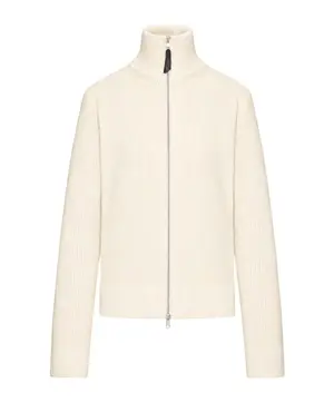 MAISON MARGIELA Ribbed-knit Zip-up Cardigan - Light Brown