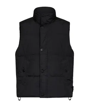Stone Island Crinkle Down Vest - Black