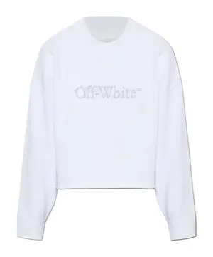 Off-White Cropped Sweatshirt - White