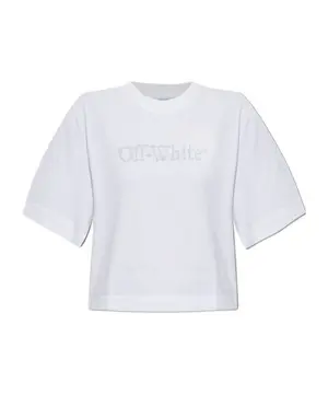 Off-White Cropped Short-sleeve T-shirt - White
