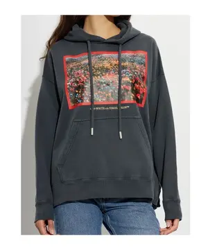 Off-White Hooded Sweatshirt With Graphic Print