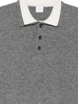 Eleventy Contrast Collar Polo Knitted Sweater