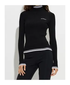 Off-White Long-sleeve High-neck Knit Top