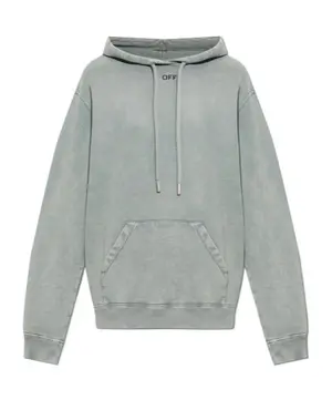Off-White Drawstring Hoodie - Light Blue