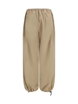 Miu Miu Washed Gabardine Joggers With Embroidered Logo - Rope