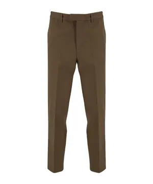 Emporio Armani Pressed-crease Cotton Pants - Brown