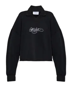 Off-White Long-sleeve Polo Shirt - Black