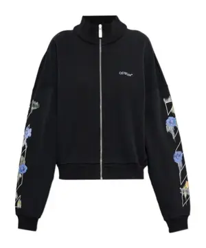 Off-White Long-sleeve Zip-up Sweatshirt - Black