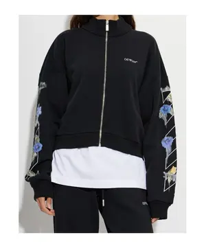 Off-White Long-sleeve Zip-up Sweatshirt