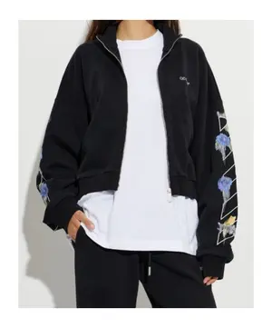 Off-White Long-sleeve Zip-up Sweatshirt