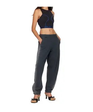 Off-White Cropped Sports Tank Top With Contrasting Logo - Black