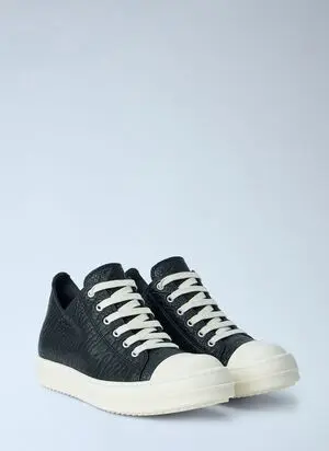 Rick Owens Low Sneaks Hammered Leather Sneakers