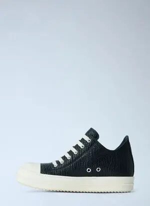 Rick Owens Low Sneaks Hammered Leather Sneakers