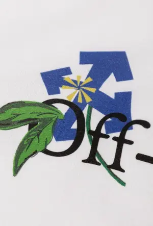 Off-White Short-sleeved T-shirt With Floral Print