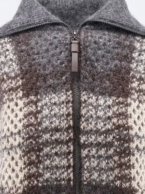 Brunello Cucinelli Embroidered Zip Cardigan - Anthracite