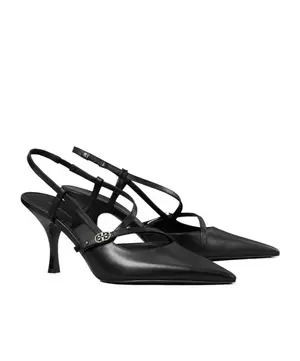 Tory Burch Double T Logo-plaque Strappy Pumps