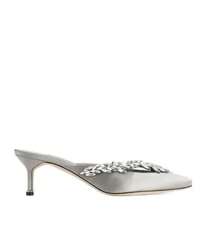 Balenciaga Manolo Blahnik Mule In Plume - Grey