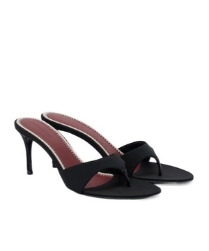 Magda Butrym Satin Thong Sandals - Black