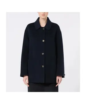 Max Mara Smmgiugno Button-up Coat - Navy