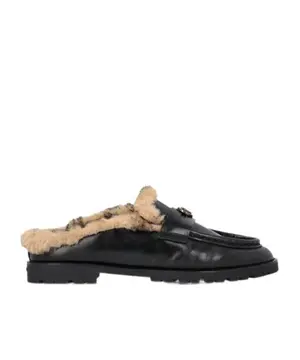 Pinko Shearling-lined Leather Mules