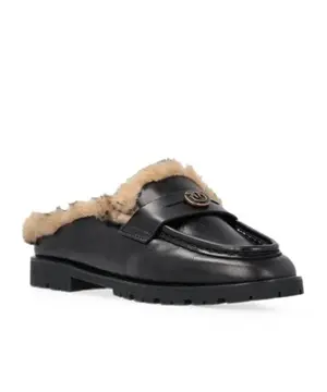 Pinko Shearling-lined Leather Mules