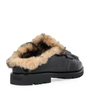 Pinko Shearling-lined Leather Mules