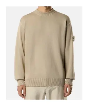 Stone Island Logo-patch Ribbed-trim Sweater
