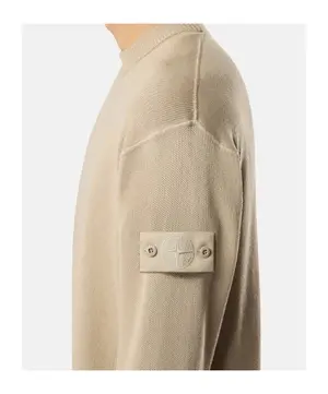 Stone Island Logo-patch Ribbed-trim Sweater