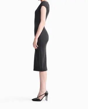 Giorgio Armani Dress Short-sleeved Sheath In Double-stretch Virgin Wool