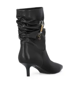 Pinko Ruched Pointed Toe Ankle Boots With Stiletto Heel