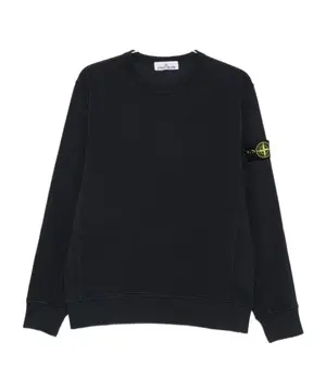 Stone Island Crewneck Sweatshirt With Logo Patch - Navy
